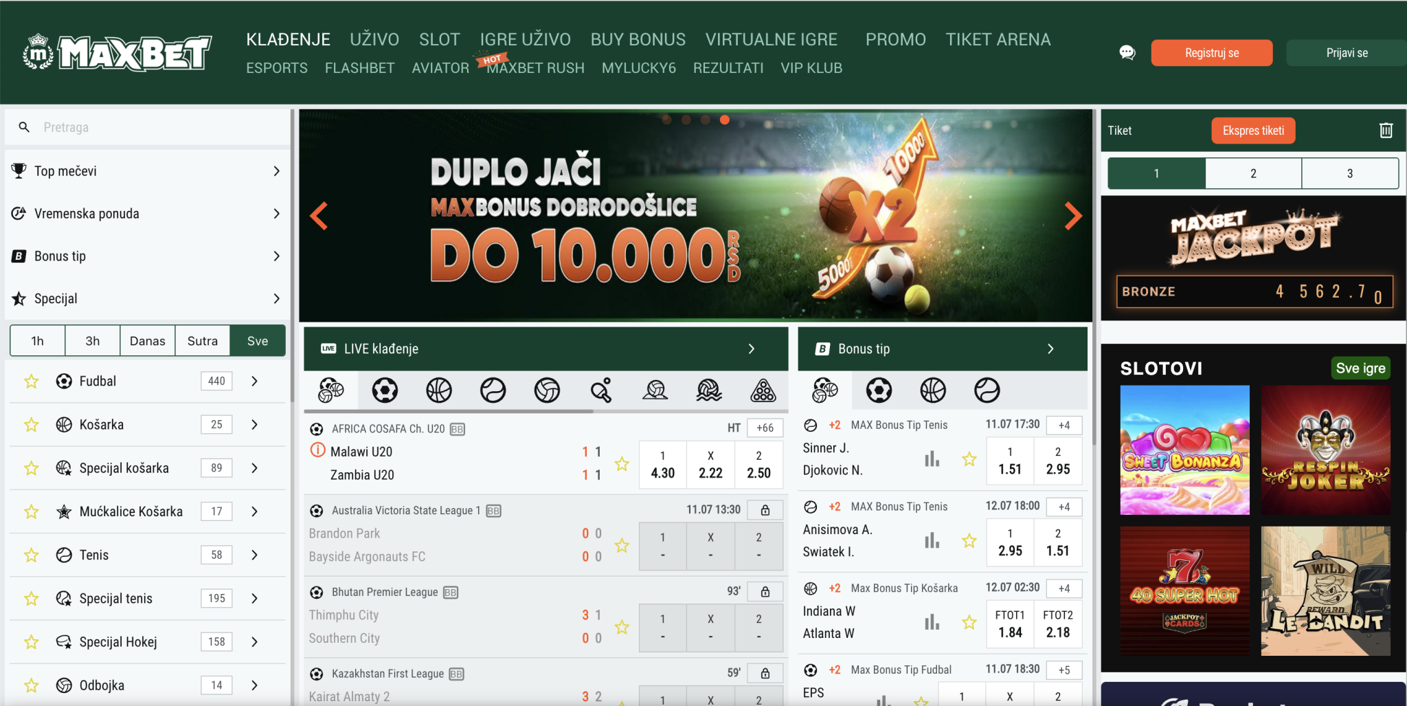 MaxBet kazino online 2025 | Max bonus tip dobrodošlice za nove igrače